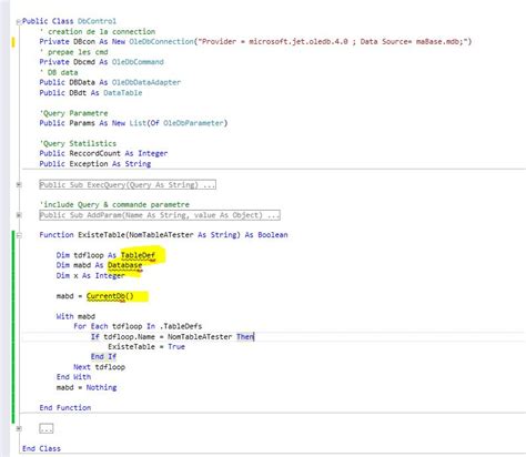 Vérifier Si Une Table X Existe Dans Ma Base Access Vba Access
