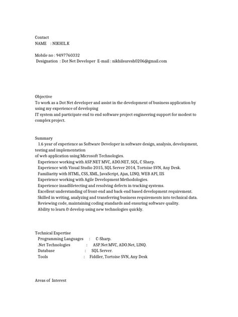 Converted Resume Pdf Language Integrated Query Microsoft Sql Server