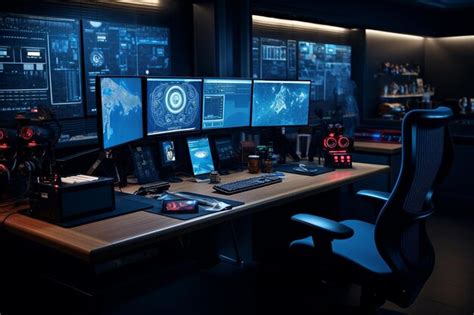 Premium Photo Cctv Security Camera Monitoring Station Interface Mockup