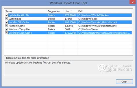 V Windows Update Clean Tool Free GBs Of Disk Space From C With One Click AppNee