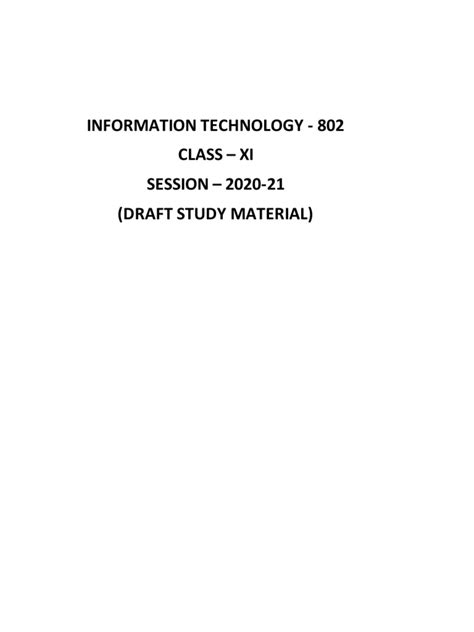 802 Information Technology Class Xi Pdf Computer Data Storage Random Access Memory