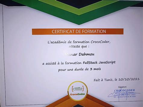 Full Stack Javascript Crococoder Manar Dahmou