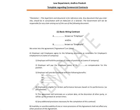 Performance Based Contract Sample Pdf Template