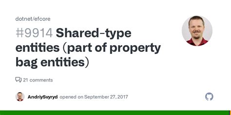 Shared Type Entities Part Of Property Bag Entities Issue 9914 Dotnet Efcore GitHub
