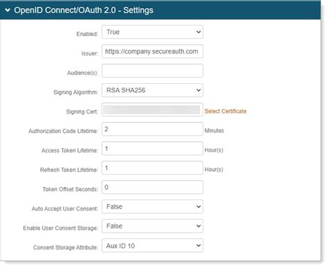 OpenID Connect And OAuth Configuration