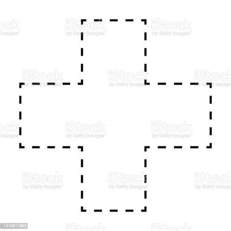 Cross Symbol Dashed Shape Vector Icon For Creative Graphic Design Ui Element In A Pictogram