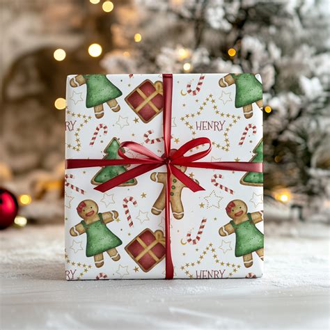Personalised Christmas Wrapping Paperpink And Posh