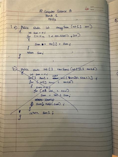 Ap Csa Mock 1 Frqs Pdf