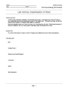 Star Classification Lab An Interactive H R Diagram Journey Pages