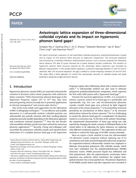 Pdf Anisotropic Lattice Expansion Of Three Dimensional Colloidal