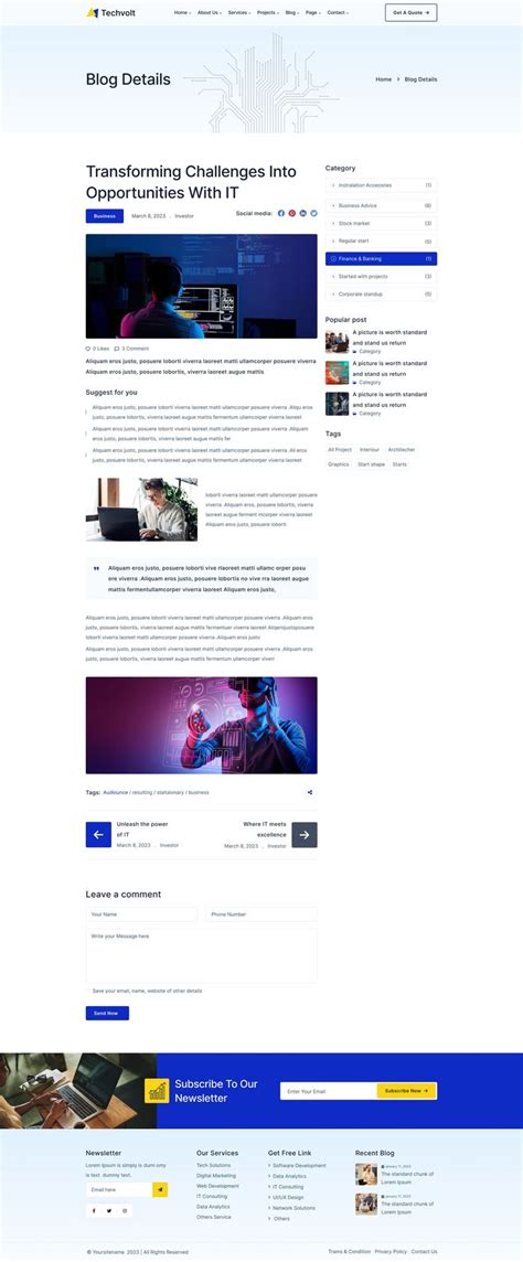 techvolt it service and technology html5 template in 2024 html5