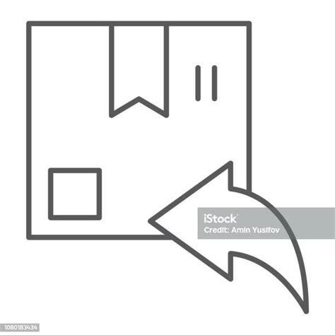 얇은 선 아이콘 소포 배달 패키지 서명 벡터 그래픽 흰색 바탕에 선형 패턴을 반환 합니다 10에 대한 스톡 벡터 아트 및 기타 이미지 Istock