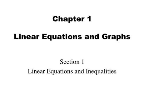 Ppt Chapter 1 Linear Equations And Graphs Powerpoint Presentation Free Download Id 3150293