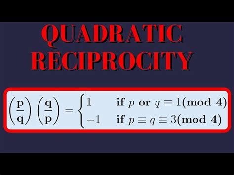 free video number theory quadratic reciprocity from michael penn