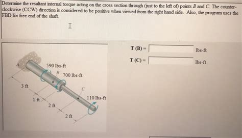 solved determine the resultant internal torque acting on the
