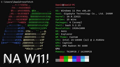 Instalacja Neofetcha Na Windows 11 Youtube