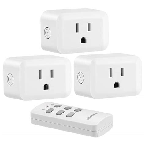 Dewenwils Indoor Wireless Remote Control Outlet Switch Set White 1 Remote And 3 Outlets
