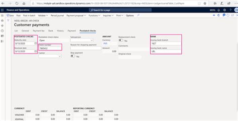 Microsoft Dynamics 365 Finance Accounts Receivable Customer Postdated