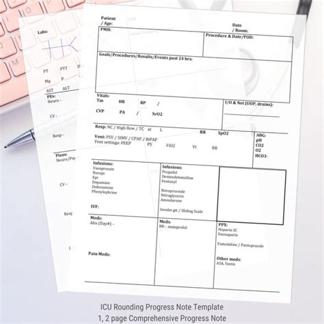 Nurse Progress Note Template Etsy