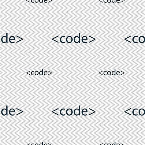 Geometric Seamless Pattern Featuring Code Sign Icon And Programming