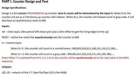 Solved PART I Counter Design And Test Design Chegg Com