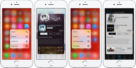 Top 3d Touch Shortcuts And Gestures Available For The App Store And Itunes Store Apps