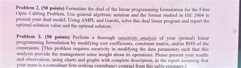 problem 2 50 ﻿points ﻿formulate the dual of the