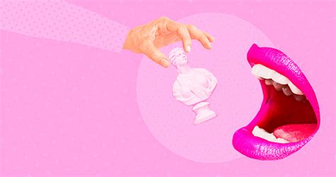 현대 디지털 콜라주 아트 현대적인 트리피 디자인 동상과 재미있는 입 골동품에 대한 스톡 사진 및 기타 이미지 골동품 광고