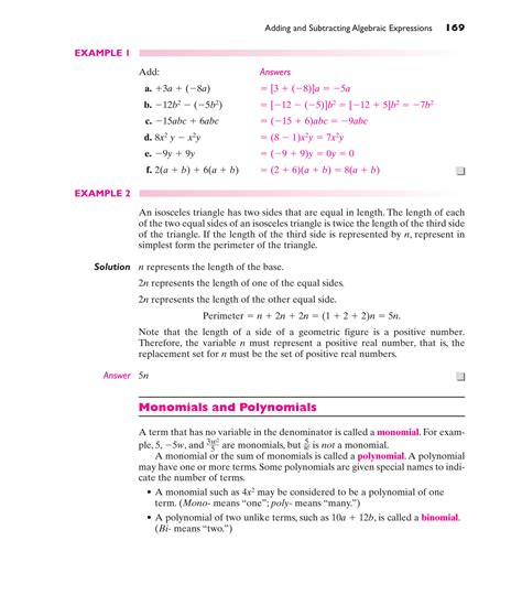 Solution Operations With Algebraic Expressions Lesson With Examples And Exercises Maths