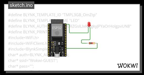 Led With Blynk Wokwi Esp32 Stm32 Arduino Simulator