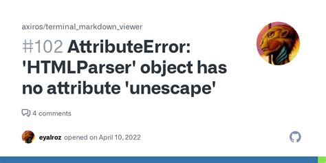 Attributeerror Htmlparser Object Has No Attribute Unescape · Issue