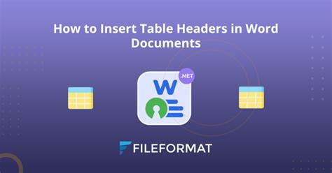 how to insert table headers in word documents