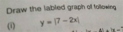 Draw The Labled Graph Of Followingn Begin Array L L Text I Y 7 2 X