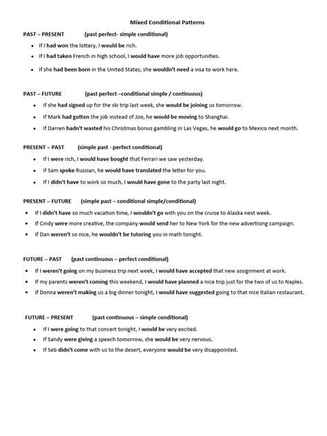 Mixed Conditional Patterns Exerc Pdf