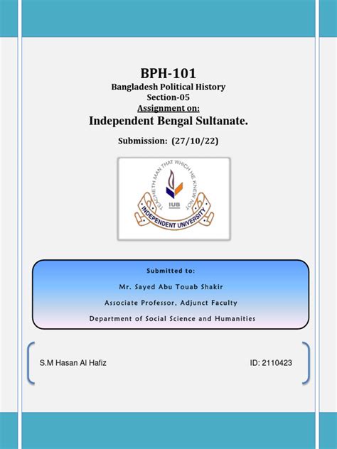Independent Bengal Sultanate Mid Assignment Pdf