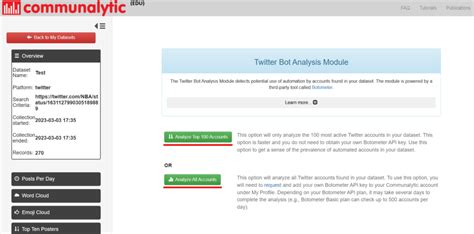Tutorial Twitter Bot Detection In Communalytic With Botometer Api Communalytic A