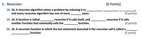 Solved 6 Points E Recursion 18 14 A Recursive Algorithm