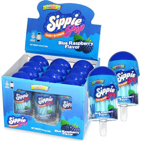 Zazers Sippie Pop Candy Filled Straws 12 Pack Of Ice