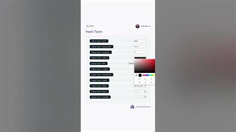 Input Types Python Html Webdesign Html5 Webdevelopment Htmlcss Tutorial Css3 Javascript