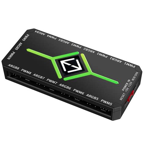 4pin Pwm 9 Ports Rgb Fan Controller 5v 3pin Argb Cooling Fan Hub Splitter Sata Powered Smart