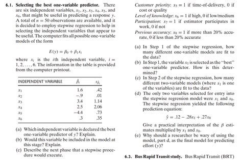 Solved Selecting The Best One Variable Predictor There Chegg