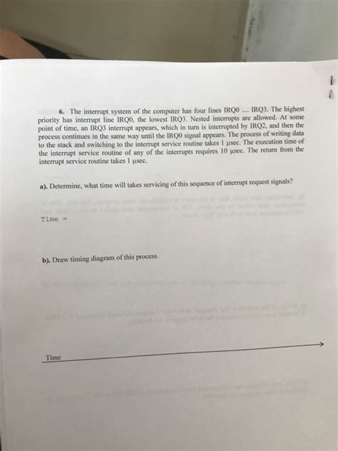 Solved 6 The Interrupt System Of The Computer Has Four