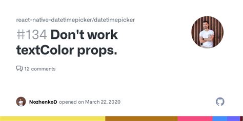 Dont Work Textcolor Props · Issue 134 · React Native Datetimepicker