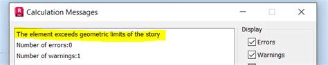 The Element Exceeds Geometrical Limits Of The Story Warning While