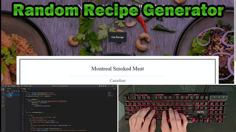 Creating Random Recipe Generator App With Vanilla Js Html And Css
