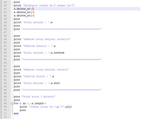 Nemure No King Logika Operasi Array Pada Ruby