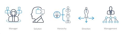 Premium Vector A Set Of 5 Business Icons Such As Manager Solution Hierarchy