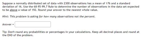 solved suppose a normally distributed set of data with 2300