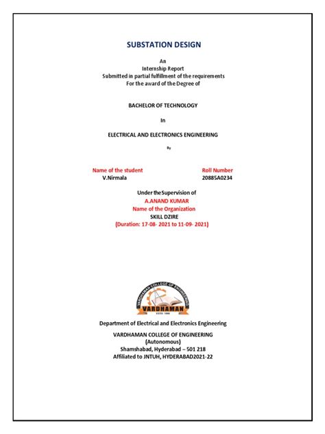 Sample Internship Report Template Pdf