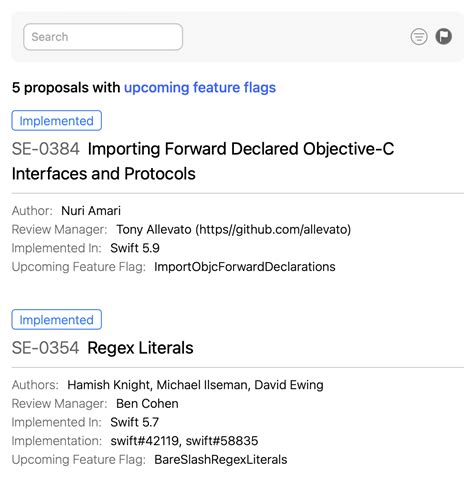Swift Evolution Dashboard Support For Upcoming Feature Flags Swift Website Swift Forums